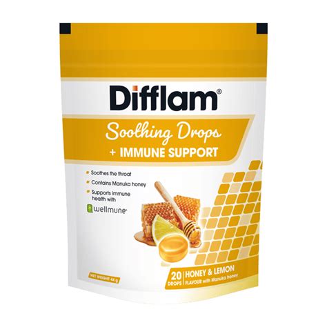 Difflam Soothing Drops Immune Support Honey And Lemon