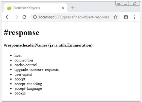 Thymeleaf Predefined Objects