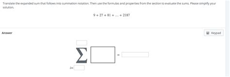 solved translate the expanded sum that follows into