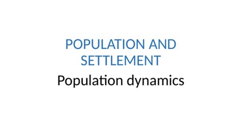 Population Dynamics Ppt Teaching Resources