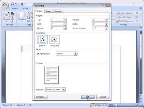 Word 2007 Set Margins And Paragraph Alignment YouTube
