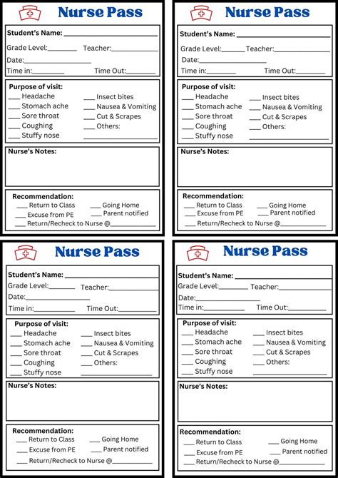 Nurse Pass Etsy