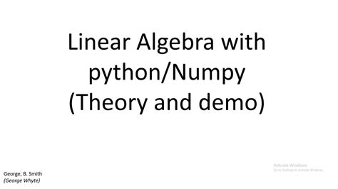 0 Linear Algebra With Pythonnumpy Matrices And Determinant