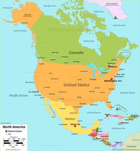 Map Of North America Free Map Of North America Pdf Bsbf