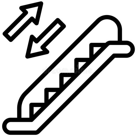 Icono Escalera Mecánica Supermercado Y Centro Comercial Vector