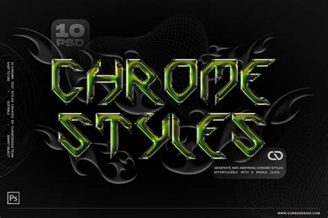 Chrome Styles Text Effects I 10 PSD on Yellow Images Creative Store - 122004