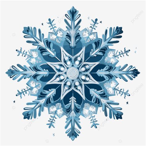 Snowflake Png Clipart Blue Snowflake Vector Illustration On A White