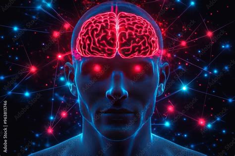 Electrophysiology Neural Transduction And Cortico Cortical Pathways Bright Red And Blue Glowing