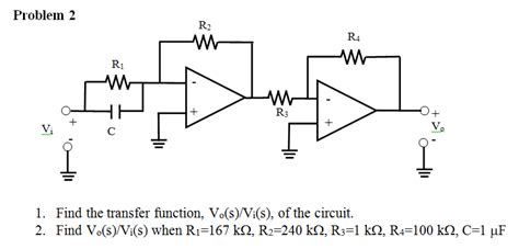 solved find the transfer function vo s vi s of the