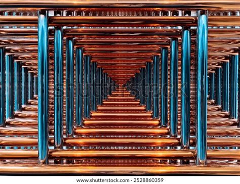 Lines Forms That Create Recursion Beautiful Stock Photo 2528860359