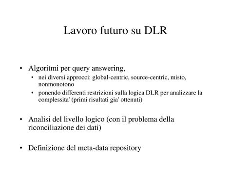 Ppt Rassegna Sui Metodi Per Query Rewriting E Il Query Answering