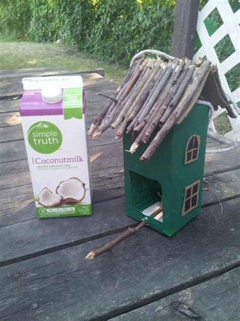 Diy Bird Feeder From Used Milk Cartons