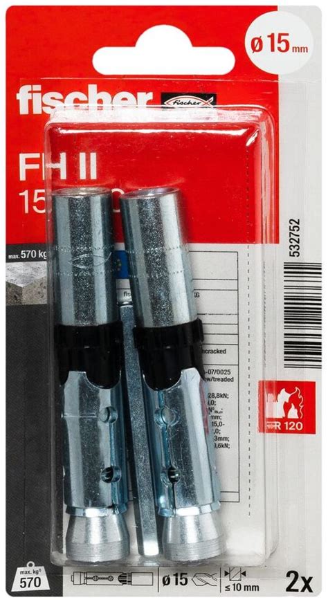 Купить анкер с внутренней резьбой fh ii 15/m10 i fischer 532752 ...