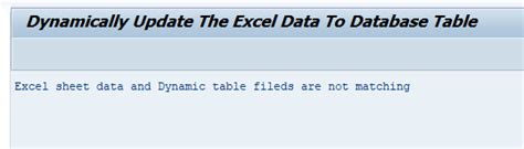 Dynamically Update Data From Excel To Database Tab Sap Community