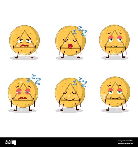 Cartoon Character Of Dalgona Candy Triangle With Sleepy Expression Vector Illustration Stock