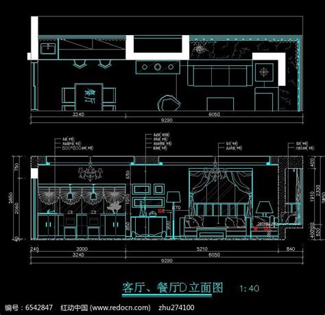 客厅餐厅精装修立面图图片下载红动中国