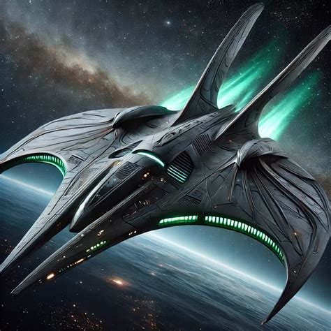 Qadar Class Warbird Space Ship Concept Art Star Trek Poster