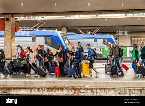 Rail Passengers On The Platform At Florence Santa Maria Novella Railway