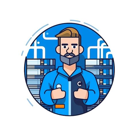 Data Architect Mascot Logo Premium Ai Generated Vector