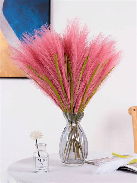 1pc Imitation Pampas Grass Tall Artificial Fluffy Grass Pompas Branches Imitation Fluffy Stem