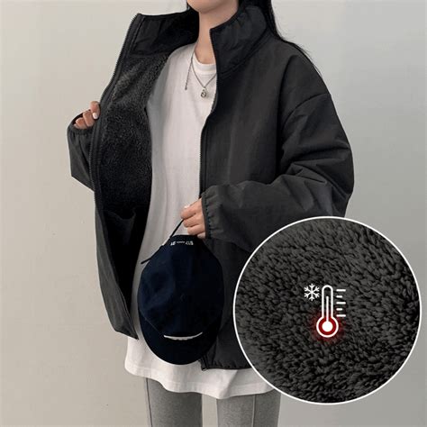 남녀공용m~2xl 양털안감 왕박시 자켓 점퍼 오버핏 겨울 이너 후리스 바람막이 빅사이즈 에이블리