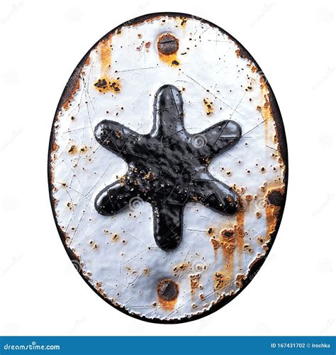 Symbol Asterisk Made Of Forged Metal On The Background Fragment Of A