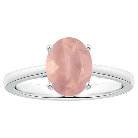 Customizable Angara Gia Certified Natural Solitaire Oval Rose Quartz