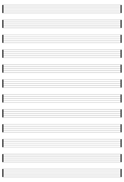 10 Best Free Printable Staff Paper Blank Sheet Music Printablee