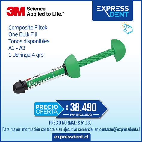 Composite Filtek One Bulk Fill A1 Jeringa 4 Grs Expressdent