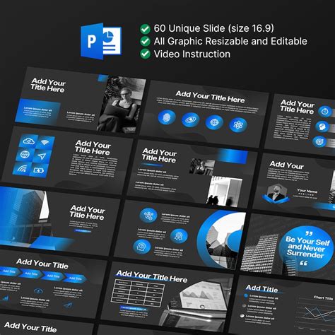 Blue Powerpoint Template Business Persentation Minimalist Persetation Slide Business