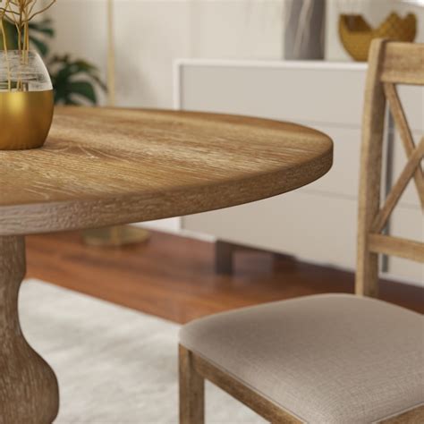 Roundhill Furniture Havre Oak Round Contemporarymodern Dining Table