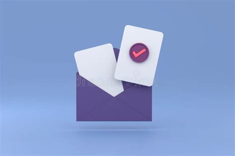 Open Mail Envelope Icon With Check Mark Isolated Render Approvement
