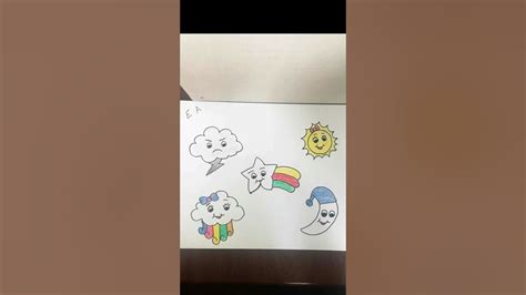 رسم شمس وقمر وسحاب ونجمه بطريقه سهله وبسيطهشمس سحاب قمر نجوم Sun