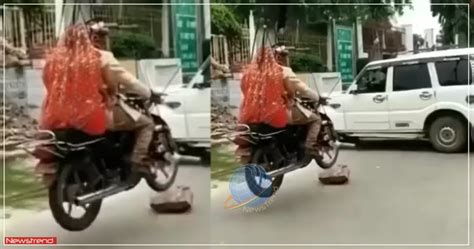 Bike Stunt With Bride Newstrend