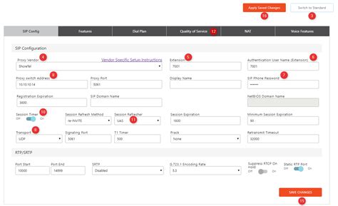 Shoretel Voip Configuration For Tesira Using The Voip Web Interface Biamp Cornerstone