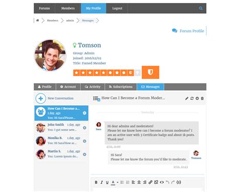 Contacts Conversations WpForo WordPress Forum Plugin