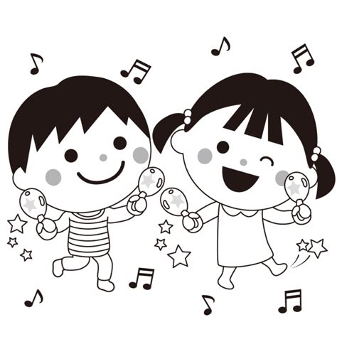 歌う顔のかわいいイラスト画像素材無料フリー