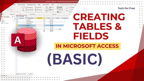 How To Create A Table And Fields In 3 Minutes Ms Access Basics Youtube