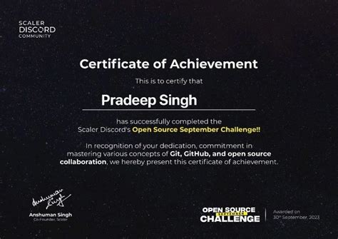 Pradeep Singh On Linkedin Scaler Opensource Septemberchallenge Achievement Collaboration