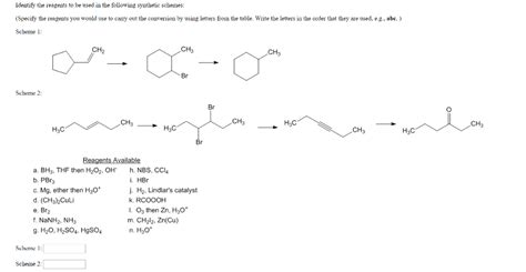 Solved Identify The Reagents To Be Used In The Following