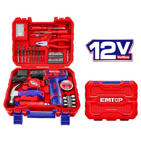 BARRENO INALAMBRICO 12 VOLTIOS ROTACIONAL KIT DE 88 PIEZAS BATERIA
