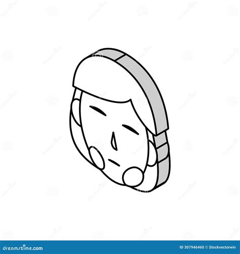 Inflammation Of Submandibular Lymph Nodes Isometric Icon Vector Illustration