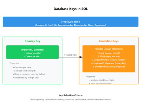 sqlrevisited difference between candidate key vs primary key in