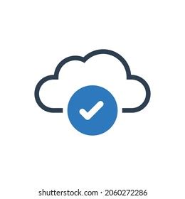 Cloud Success Icon Cloud Done Icon Stock Vector Royalty Free