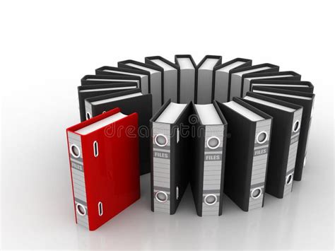3d Illustration Of Archive Folders Stack Stock Illustration