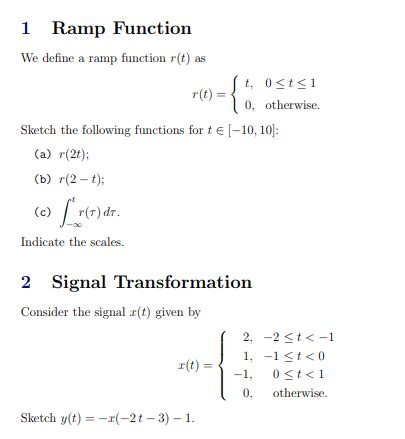 Solved Ramp Function We Define A Ramp Function R T As Chegg