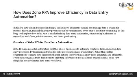 Ppt How Does Zoho Rpa Improve Efficiency In Data Entry Automation