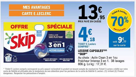 Promo Lessive Capsules Skip Chez E Leclerc ICatalogue Fr