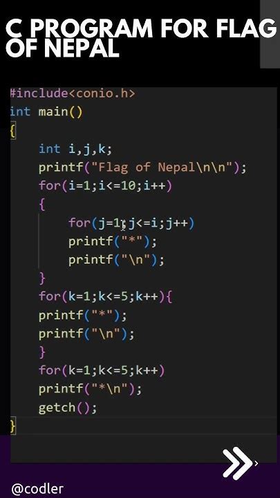 Nepal Flag C Program Pattern Codler Coding C Programming