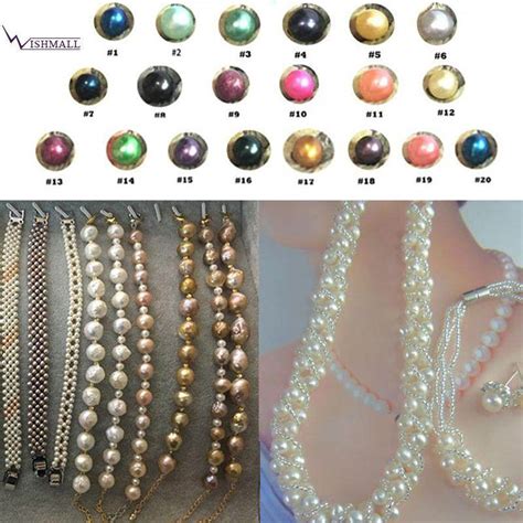 หอยแมลงภู่มุกกลมลูกปัดหอยนางรมมุก6 8มมอุปกรณ์เสริมของขวัญแฟชั่น